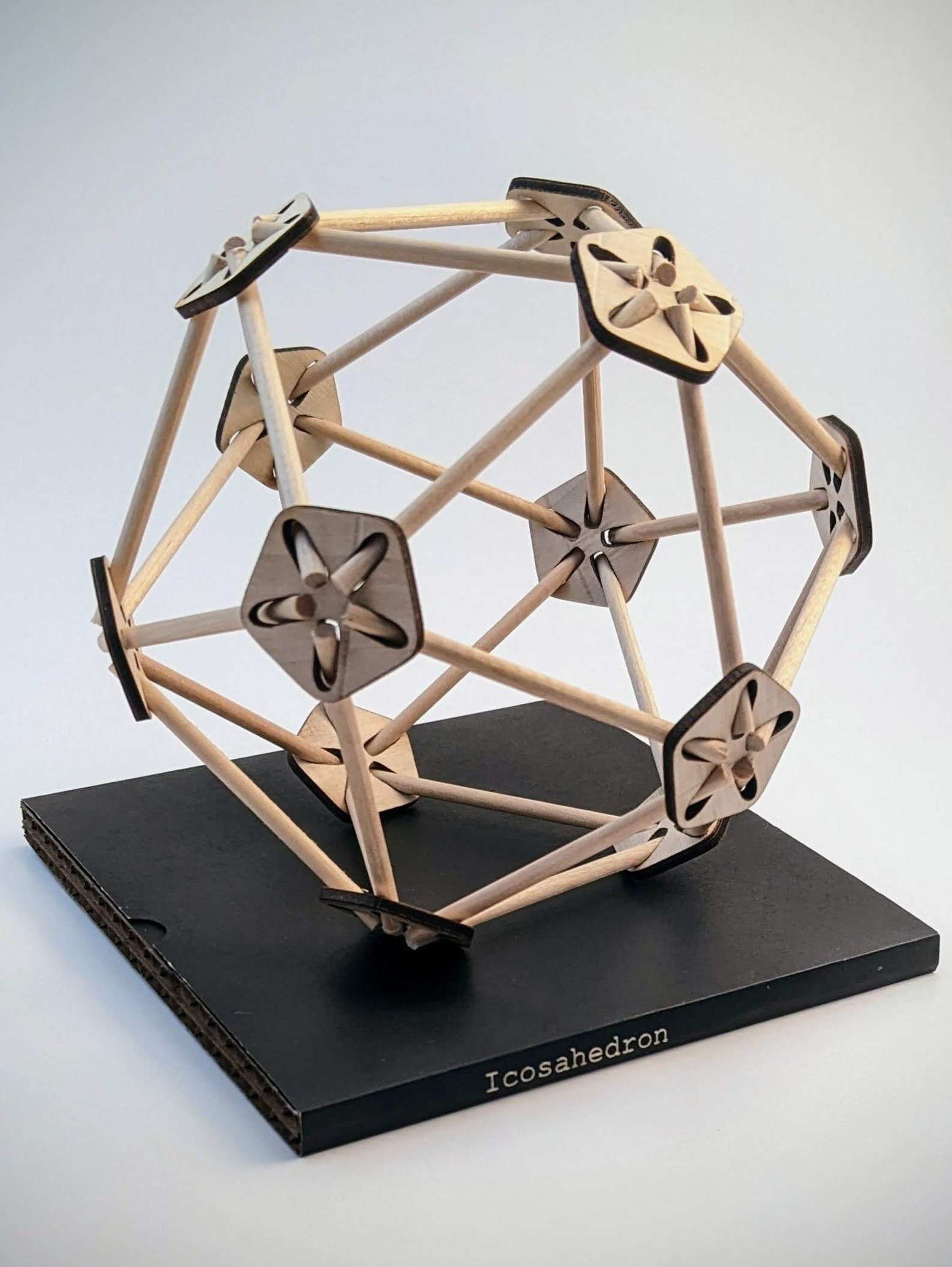 Icosahedron 20-sided Ball Geometric STEM Toy/decor Simple Wooden Form ...