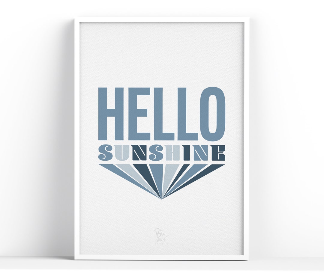 Hello Sunshine | Art Print | Home Decor | Poster | A4 | A3 | Kids ...