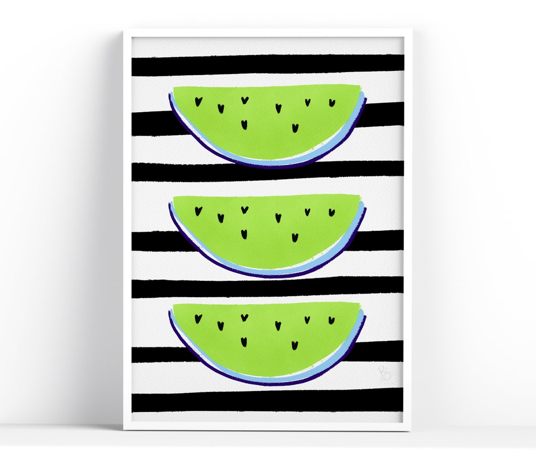Watermelon | Contemporary | Art Print | Home Decor | Poster | A4 | A3 ...