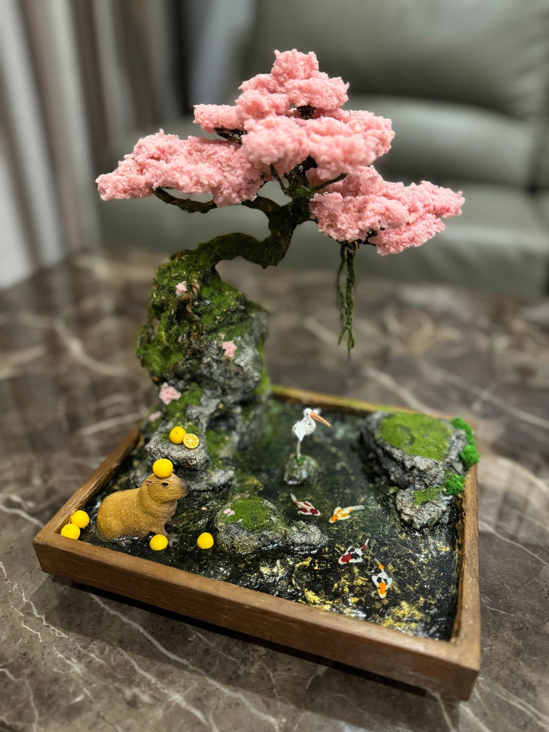 Capybara Yuzu Onsen Under Sakura Tree new Year Special bonsai Series ...