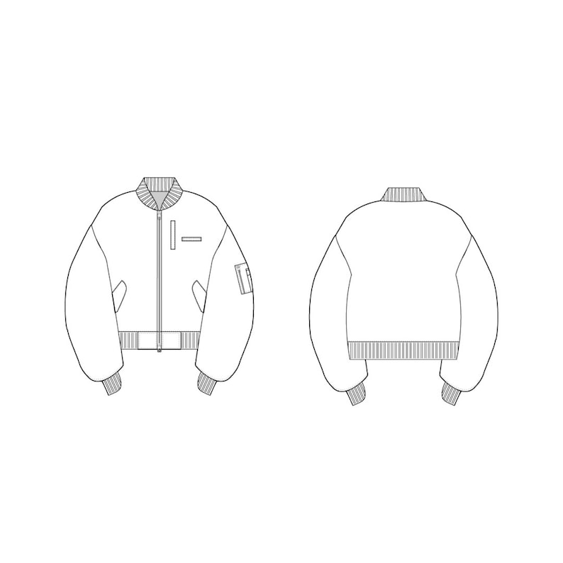 Streetwear Boxy Oversize Fit Bomber Jacket Vector Adobe - Etsy