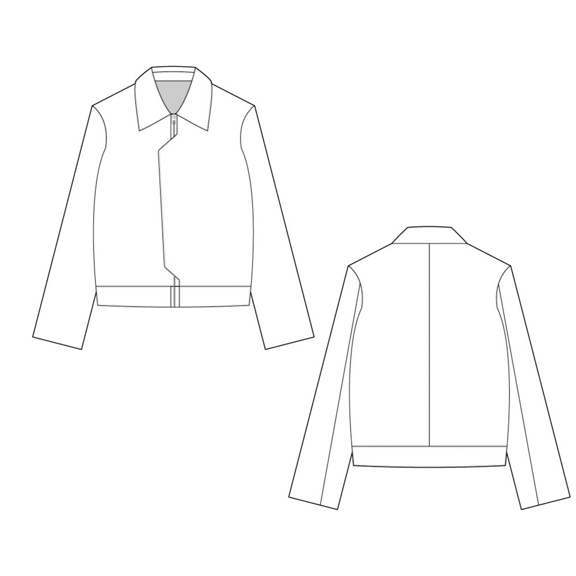 LEATHER JACKET Fashion Vector Sketch - Fashion Flat Sketch - Menswear ...