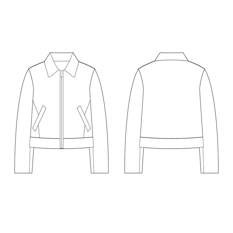 LEATHER JACKET Fashion Vector Sketch - Fashion Flat Sketch - Menswear ...