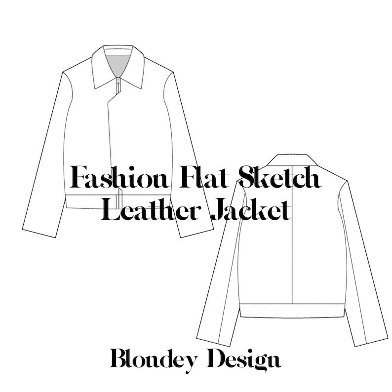 LEATHER JACKET Fashion Vector Sketch - Fashion Flat Sketch - Menswear ...
