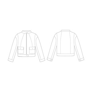 Rider Leather Jacket Flat Vector Technical Drawing Illustration Mock-up ...
