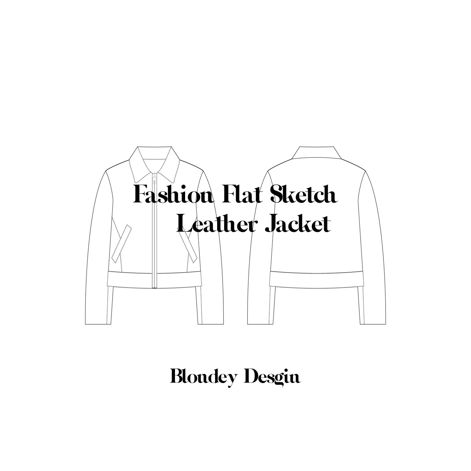 LEATHER JACKET Fashion Vector Sketch - Fashion Flat Sketch - Menswear ...