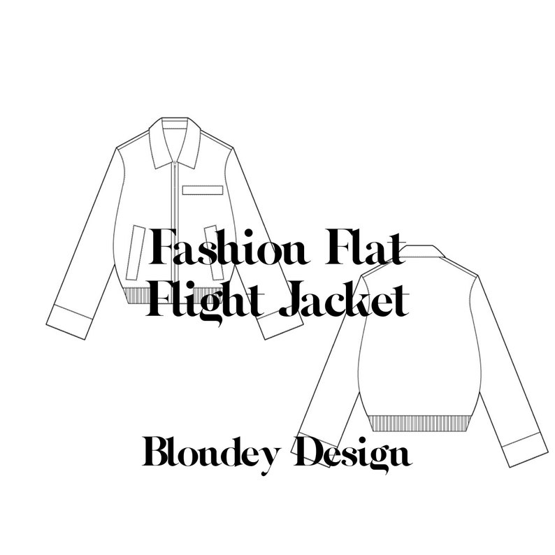 Flight Jacket Flat Technical Drawing Illustration Mock-up - Etsy