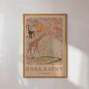 Personalized Safari Animals Art Print: Boho Nursery Decor - Etsy