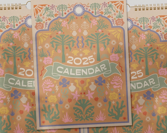 2025 Boho Wall Calendar | A3 Portrait Calendar Planner | Stylish 12 ...