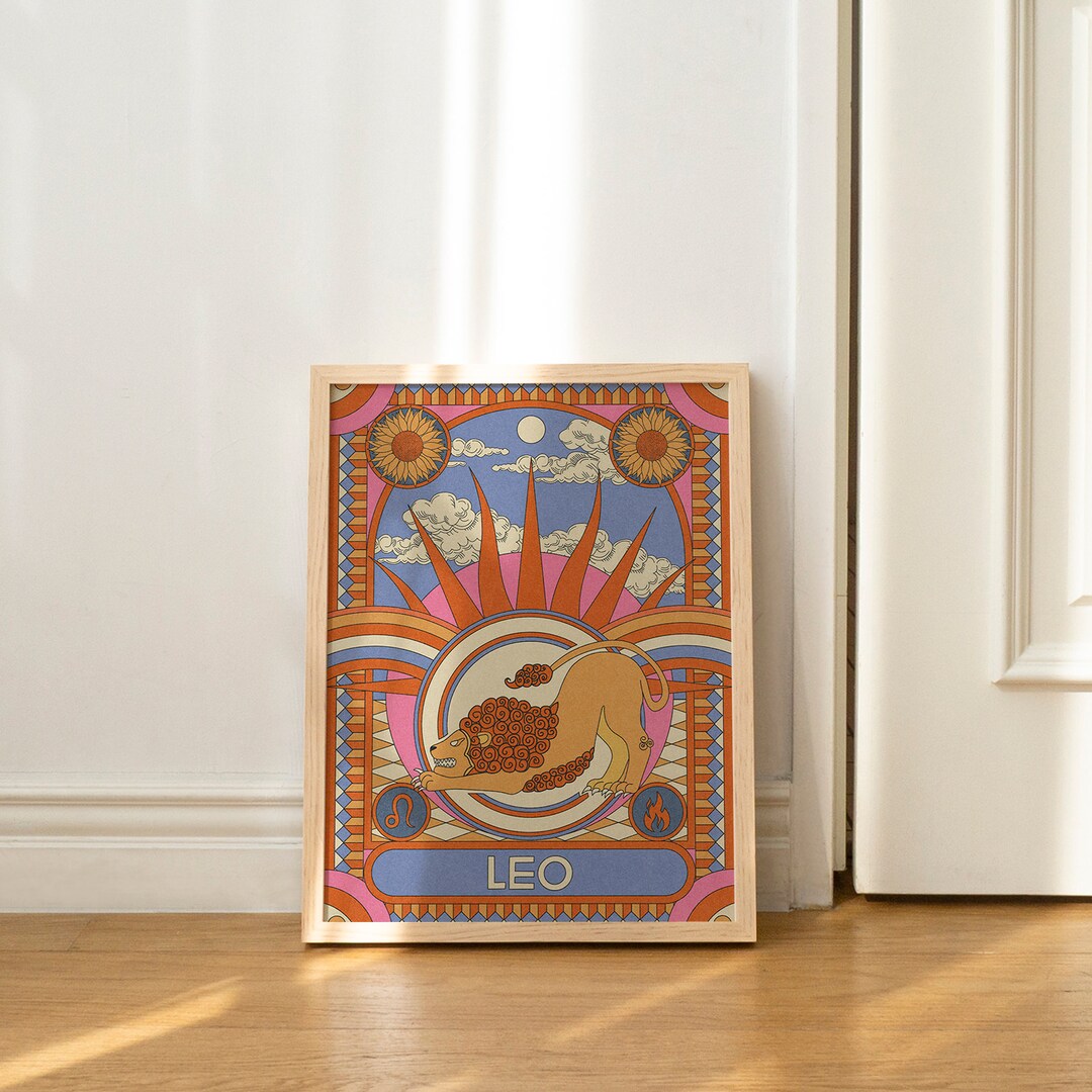Leo Zodiac Print: Lion Star Sign Astrology Wall Art - Etsy UK