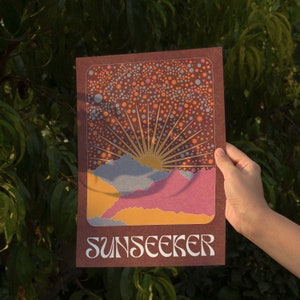 Sunseeker Art Print | Tarot Card Oracle Inspired | Retro Boho Vintage ...