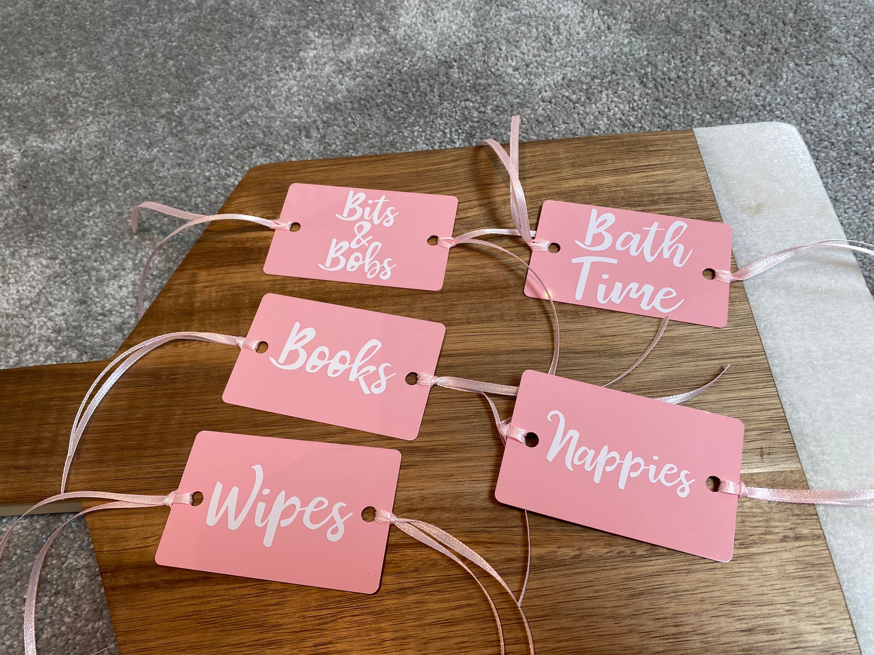 1 or 2 Hole personalised Loop Tags / Basket Tags / Luggage | Etsy