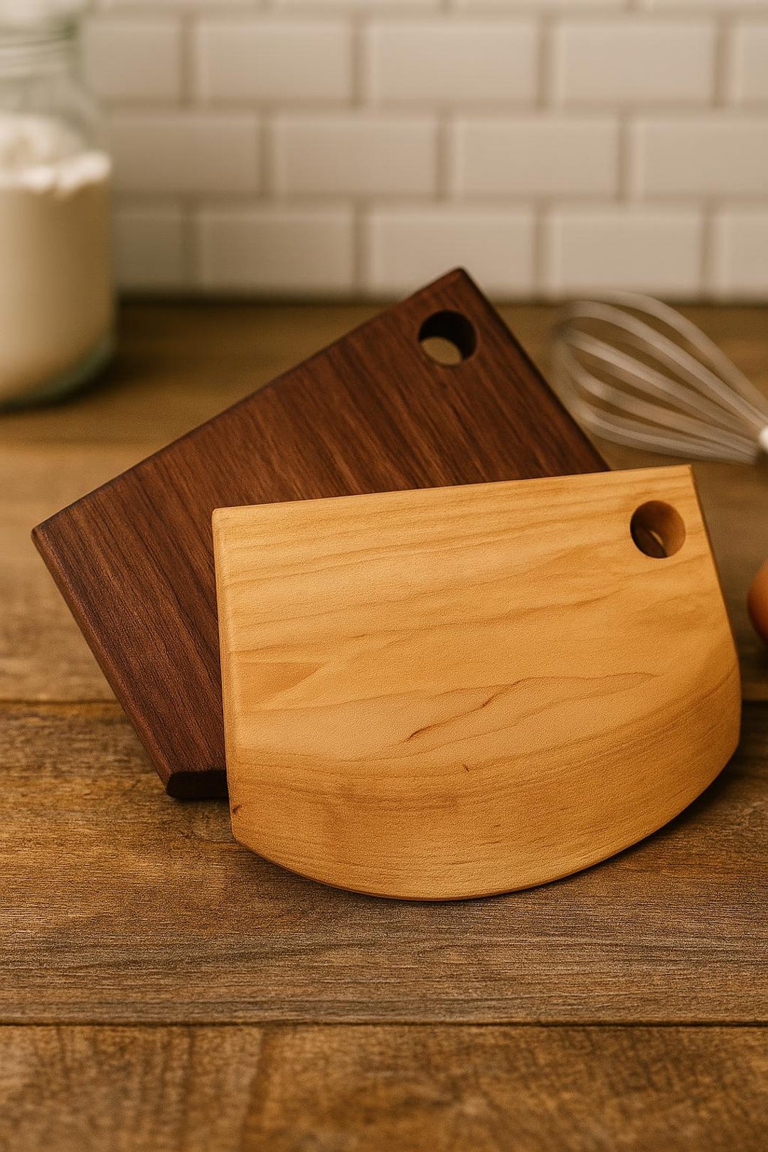 Wood Bench Scraper: Dough Knife, Kitchen Tool in Maple or Walnut - Etsy