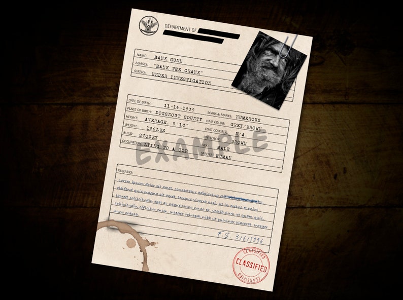 Case File Dossier Template Editable Vintage Style - Etsy