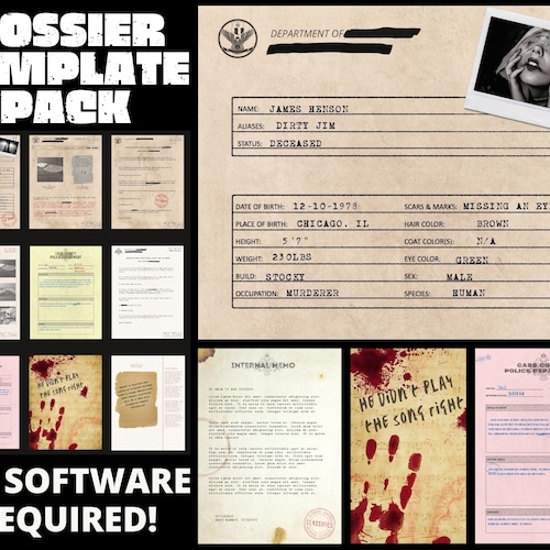 Case File Dossier Template Editable Vintage Style - Etsy