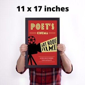 Poet's Cinema Poster - 11x17 Art Print - Thomas Zane Movie Theater ...