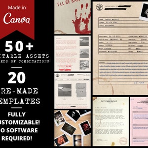Case File Template Pack - 50+ Assets - Canva - Editable - Aged Paper ...