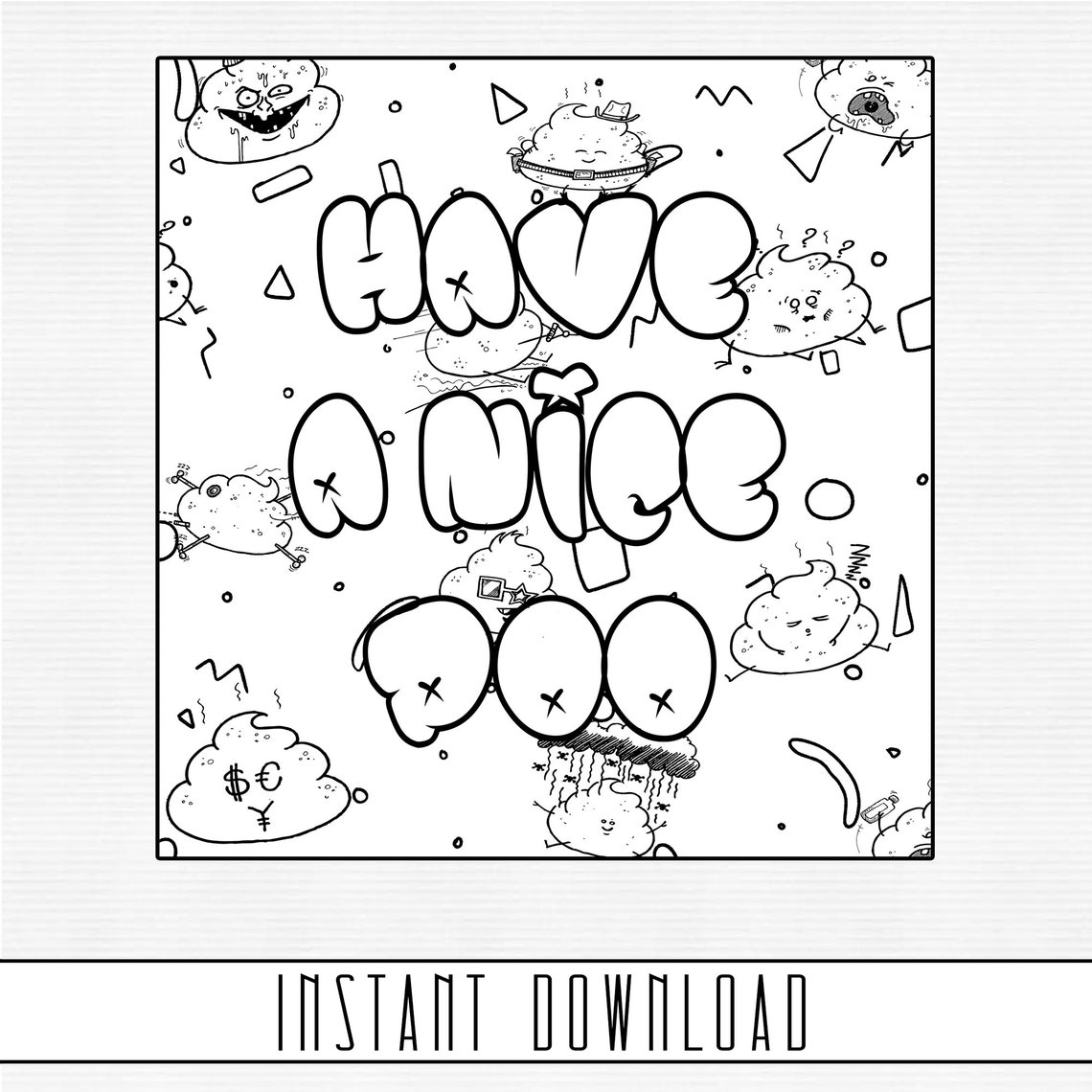 PooP Coloring Book Pages for Kids and Adult / Things to Color | Etsy