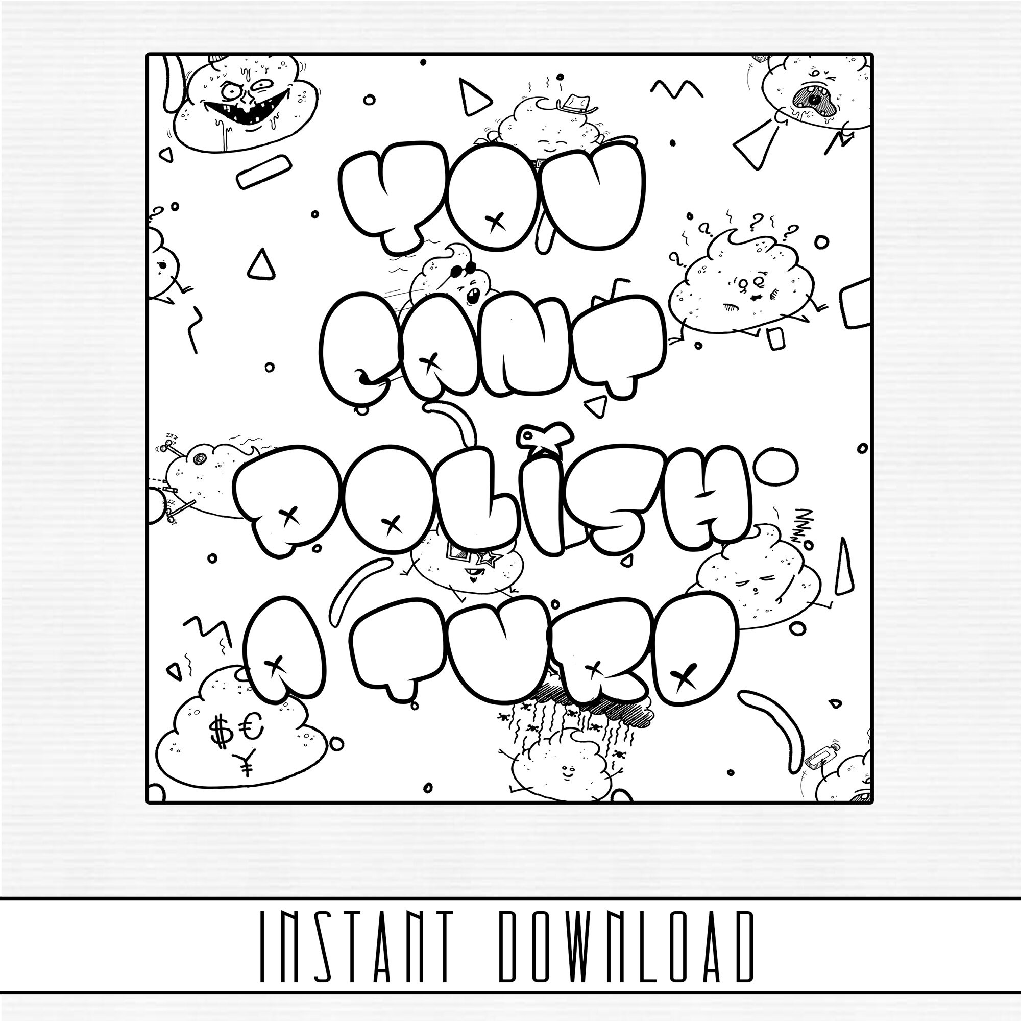 PooP Coloring Book Pages for Kids and Adult / Things to Color | Etsy