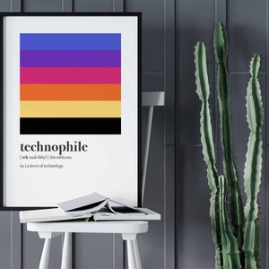 Technophile, a Lover of Technology, Definition Print, INSTANT PRINTABLE ...