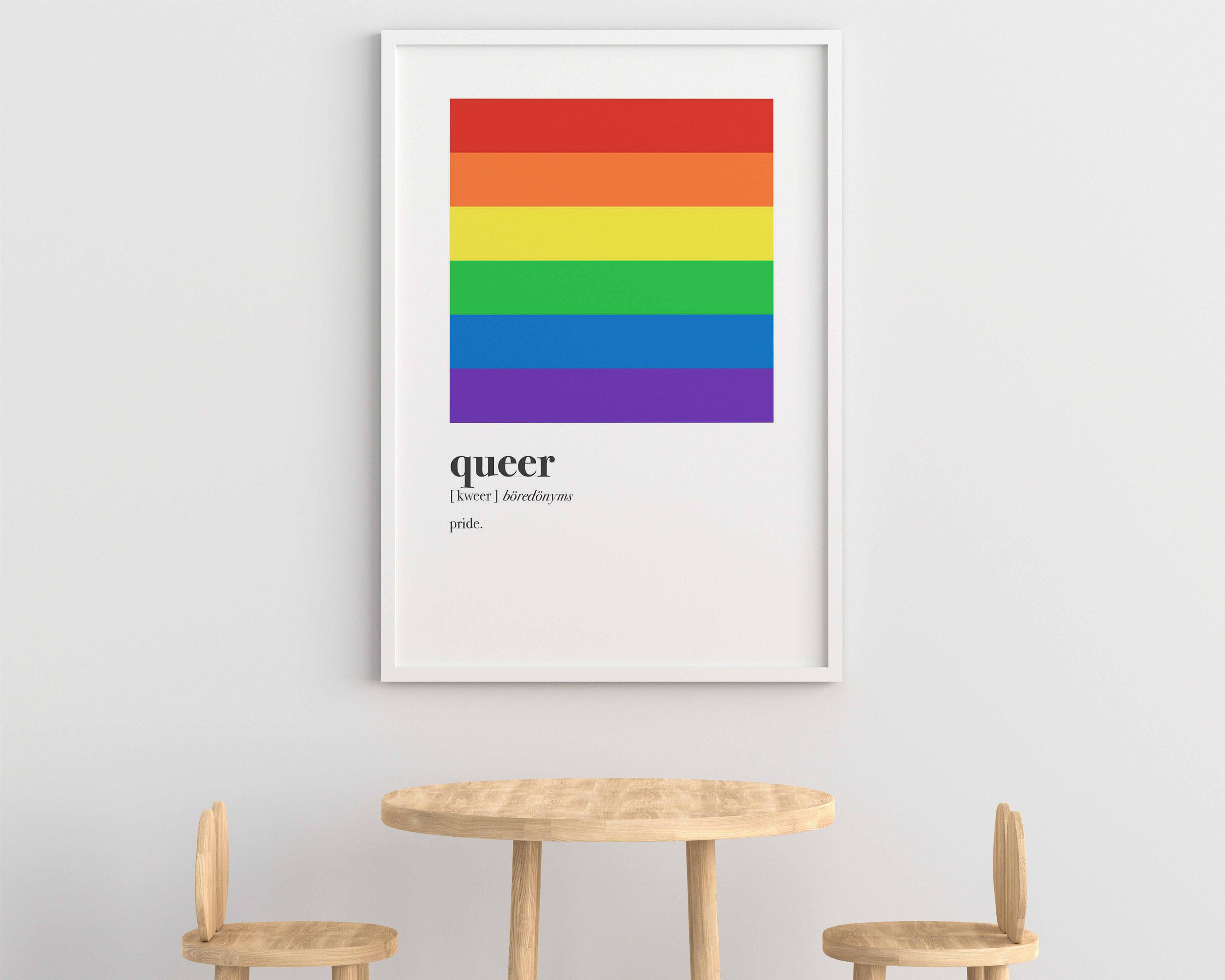 Queer Pride Poster Rainbow Wall Decor LGBTQ Couple Gifts | Etsy