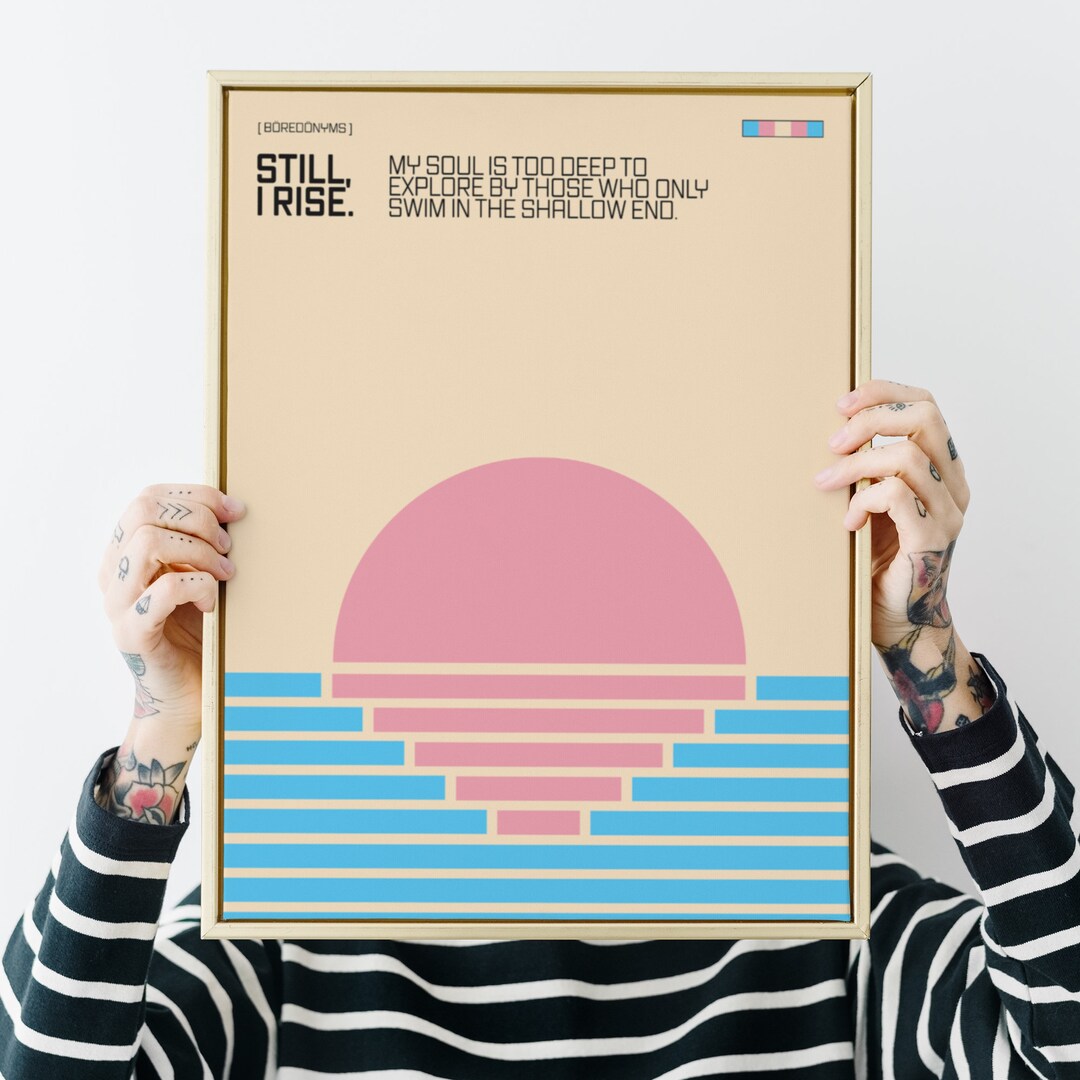 Still I Rise, Subtle Trans Pride, Transgender Poster, Sunrise Landscape ...