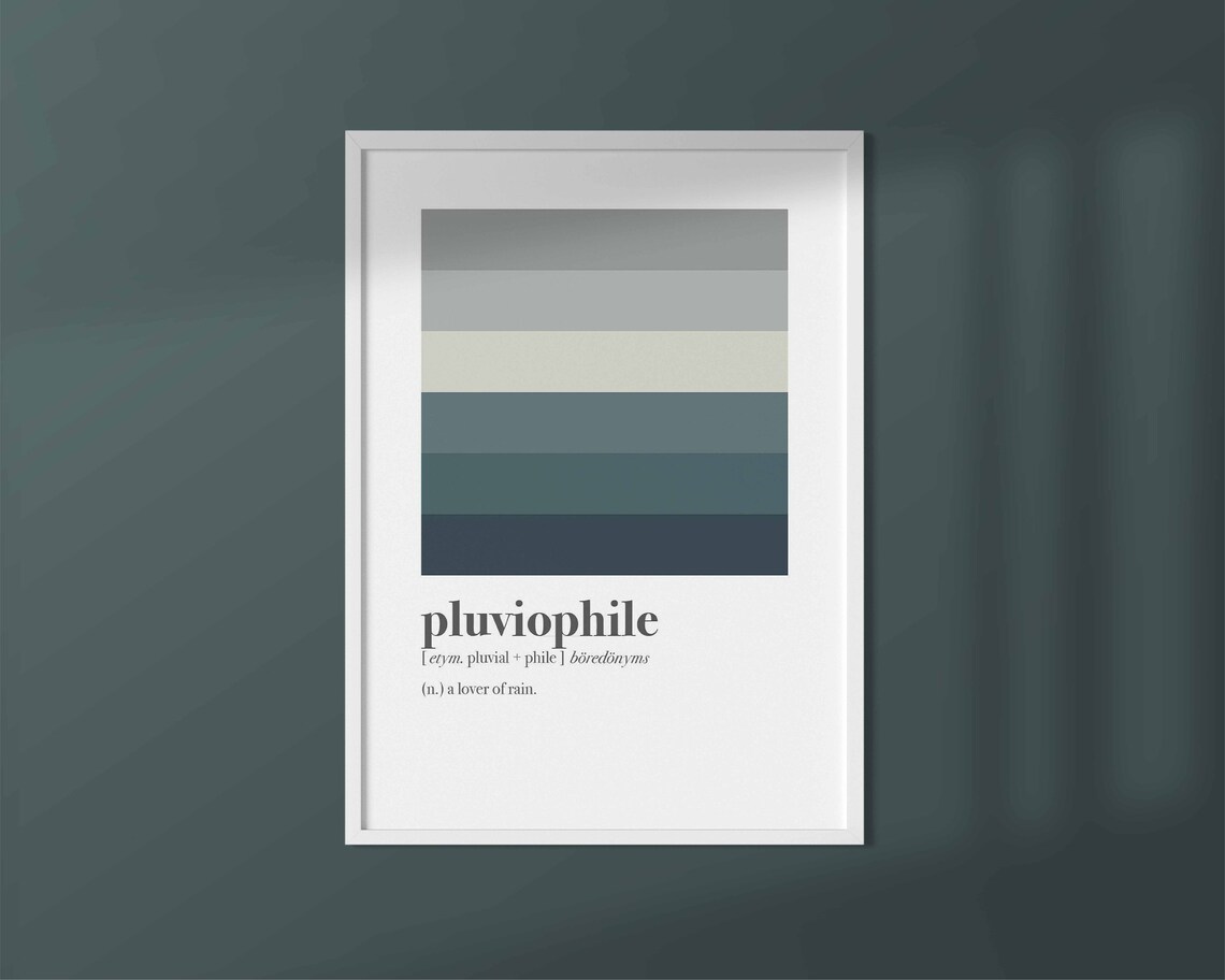 Pluviophile a Lover of Rain Definition Print INSTANT | Etsy India