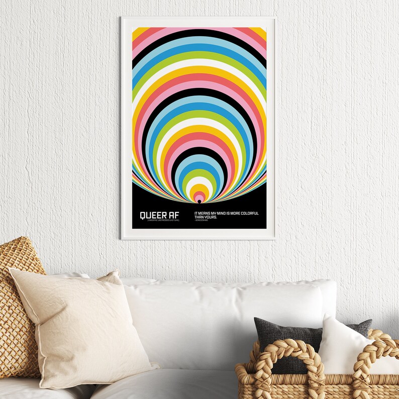 QUEER AF Definition Print, Subtle Rainbow Pride Printable, Abstract Gay ...
