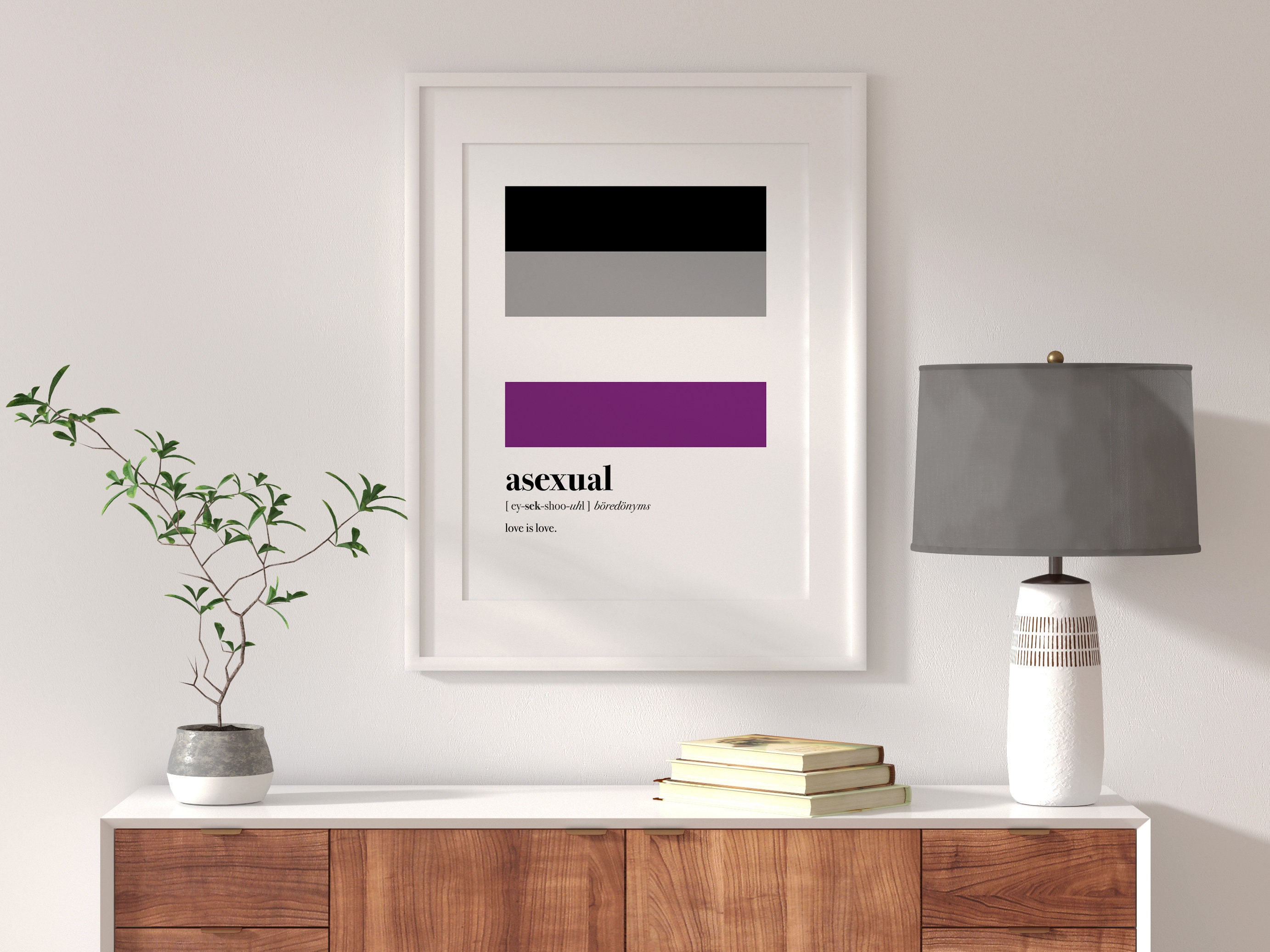 Asexual Pride Print Subtle Ace Flag Asexuality Art Love Is Etsy