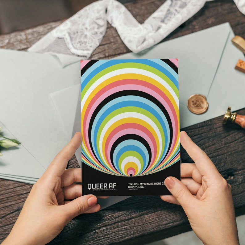 QUEER AF Definition Print, Subtle Rainbow Pride Printable, Abstract Gay ...