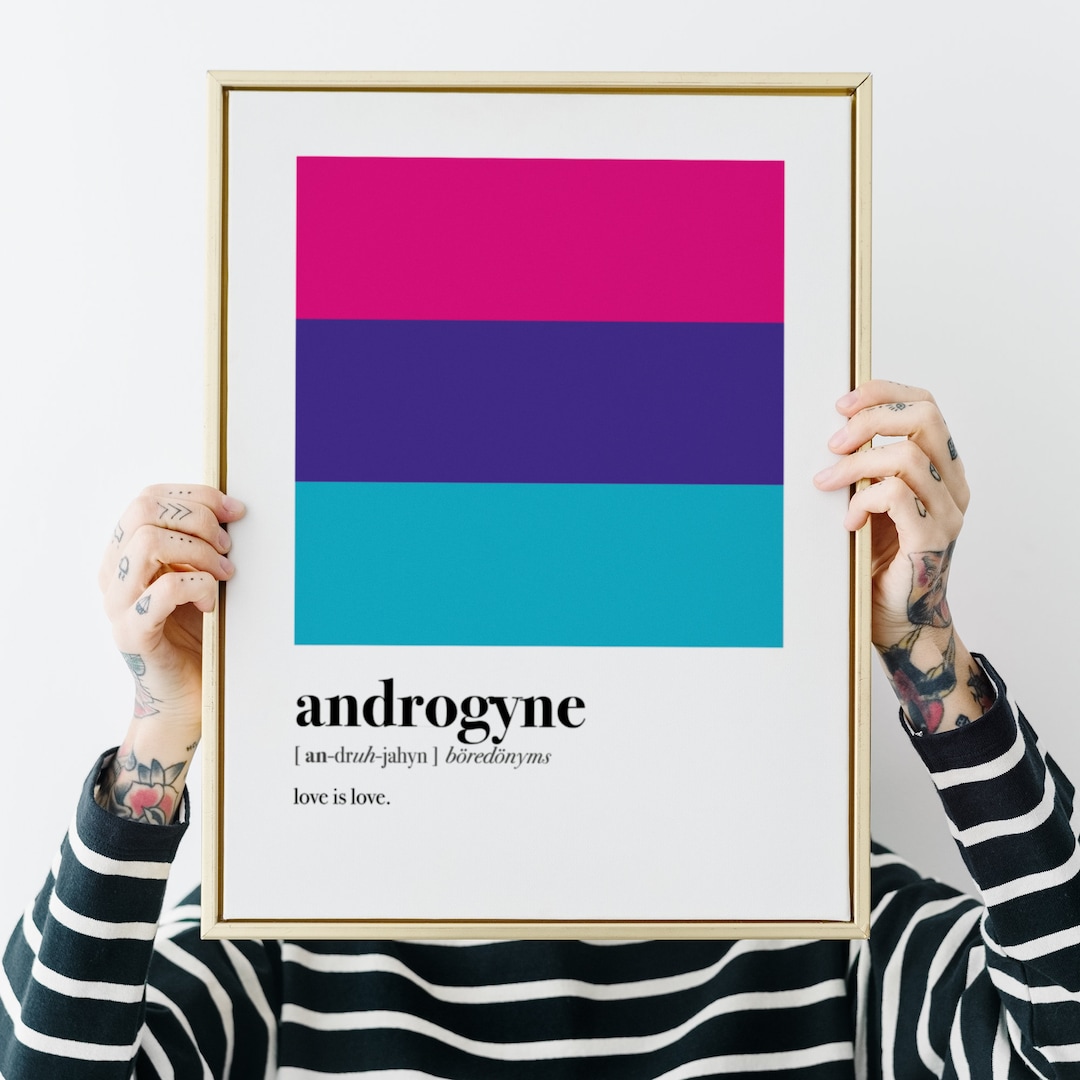Androgyne Pride Print, Love is Love Poster, Androgynous Flag, Subtle Pride, LGBTQIA Ally, Queer ...
