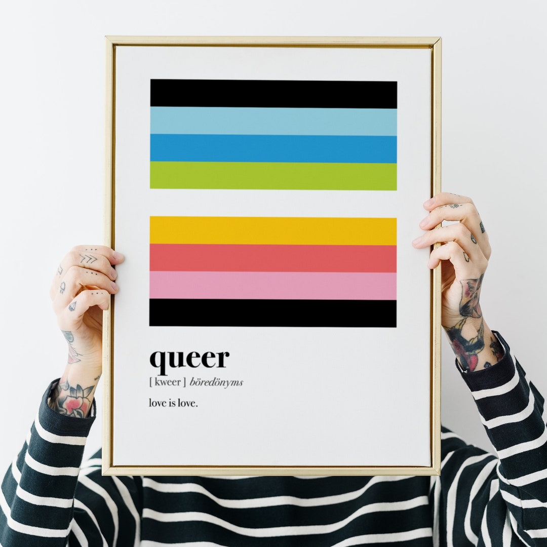 Queer Pride Poster, Rainbow Wall Decor, LGBTQ Couple Gifts, Printable ...