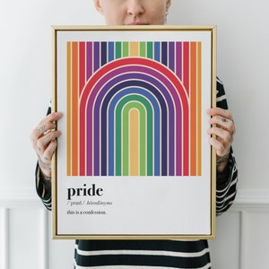 Subtle Queer Pride Print, Retro Abstract Rainbow, Mid-century Modern ...
