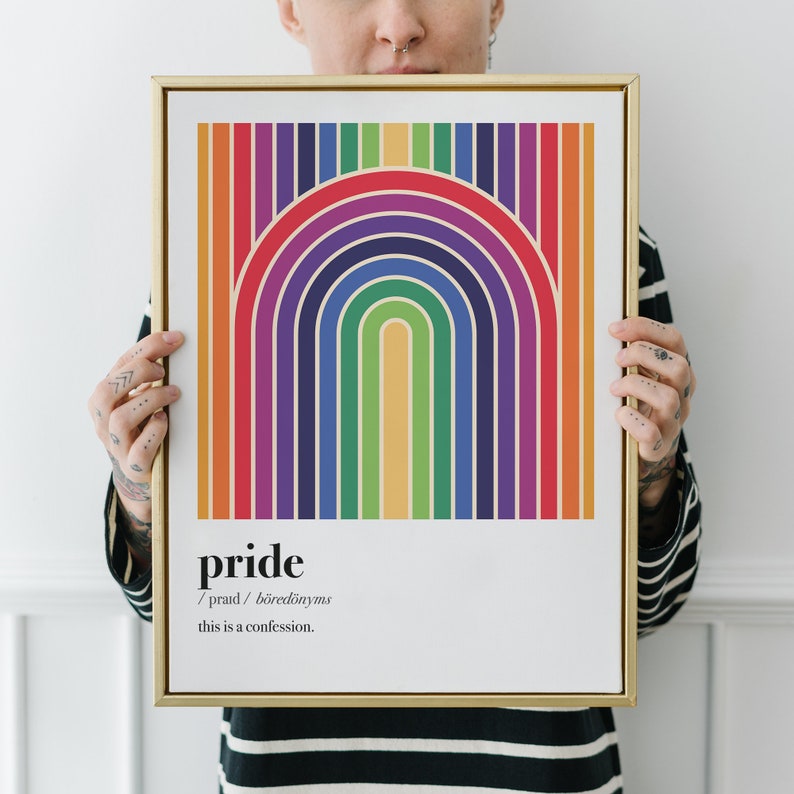 Subtle Queer Pride Print Retro Abstract Rainbow Mid-century - Etsy