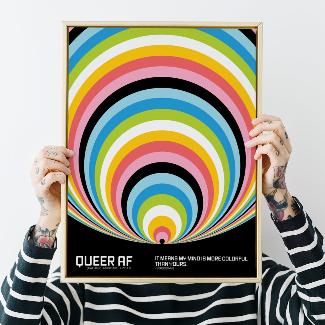 QUEER AF Definition Print, Subtle Rainbow Pride Printable, Abstract Gay ...