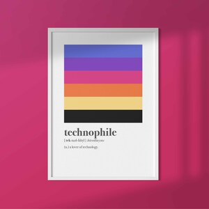Technophile, a Lover of Technology, Definition Print, INSTANT PRINTABLE ...