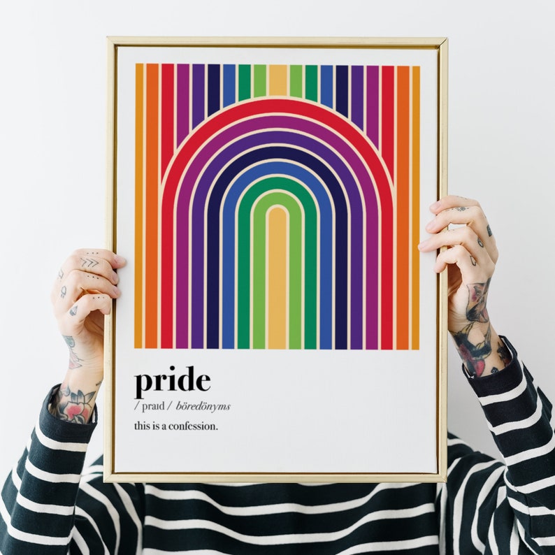 Subtle Queer Pride Print Retro Abstract Rainbow Mid-century - Etsy