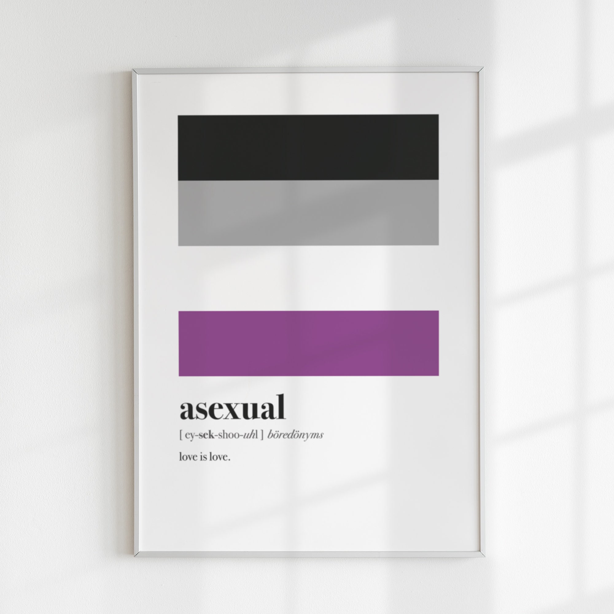 Asexual Pride Print Subtle Ace Flag Asexuality Art Love is | Etsy