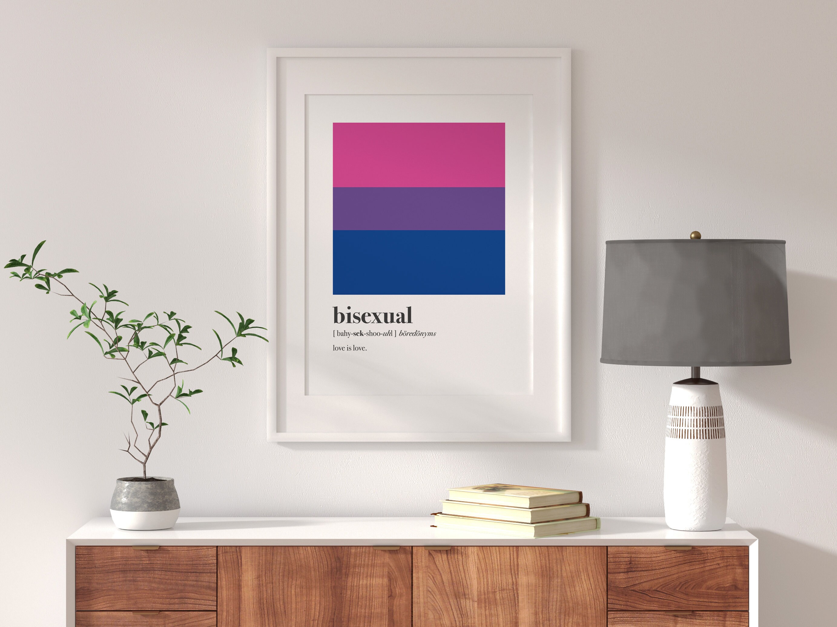 Bisexual, Pride Poster, Definition, Dictionary, Rainbow Wall Art, LGBTQ ...