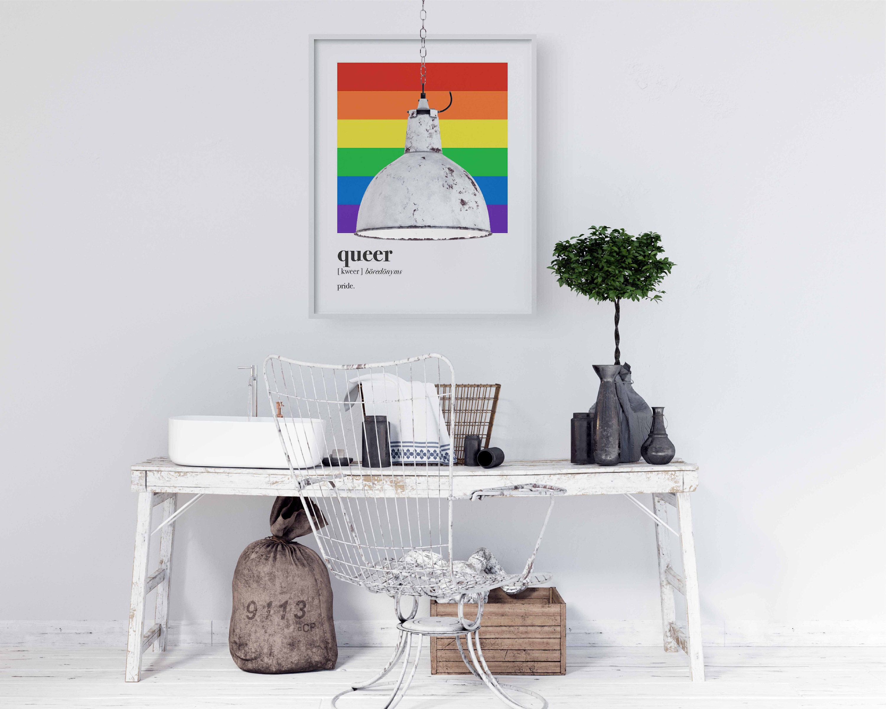 Queer Pride Poster Rainbow Wall Decor LGBTQ Couple Gifts | Etsy