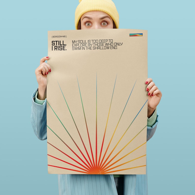 Still I Rise Maya Angelou Subtle Pride Flag Colors LGBTQ - Etsy