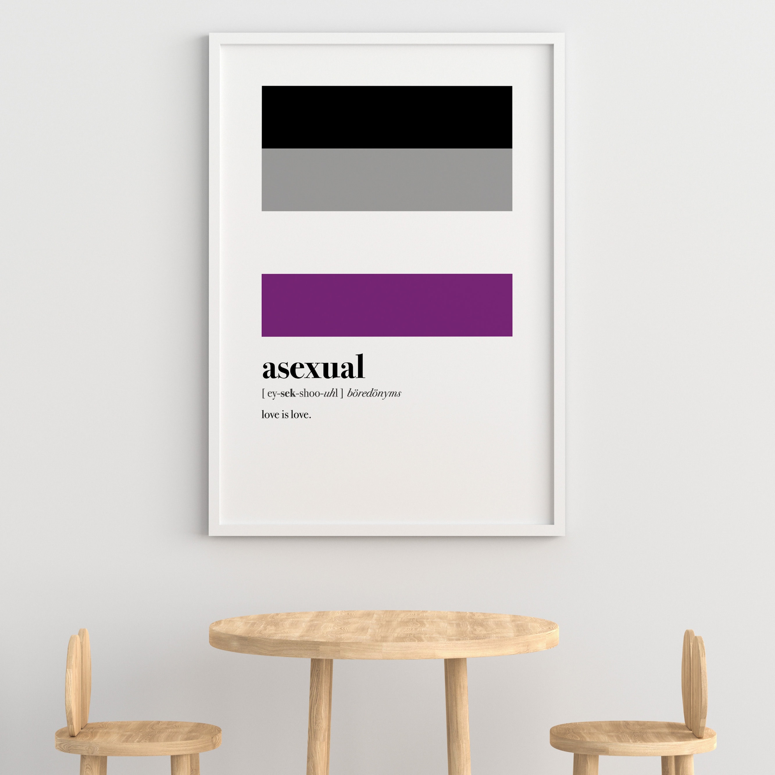 Asexual Pride Print Subtle Ace Flag Asexuality Art Love Is Etsy