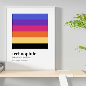 Technophile, a Lover of Technology, Definition Print, INSTANT PRINTABLE ...