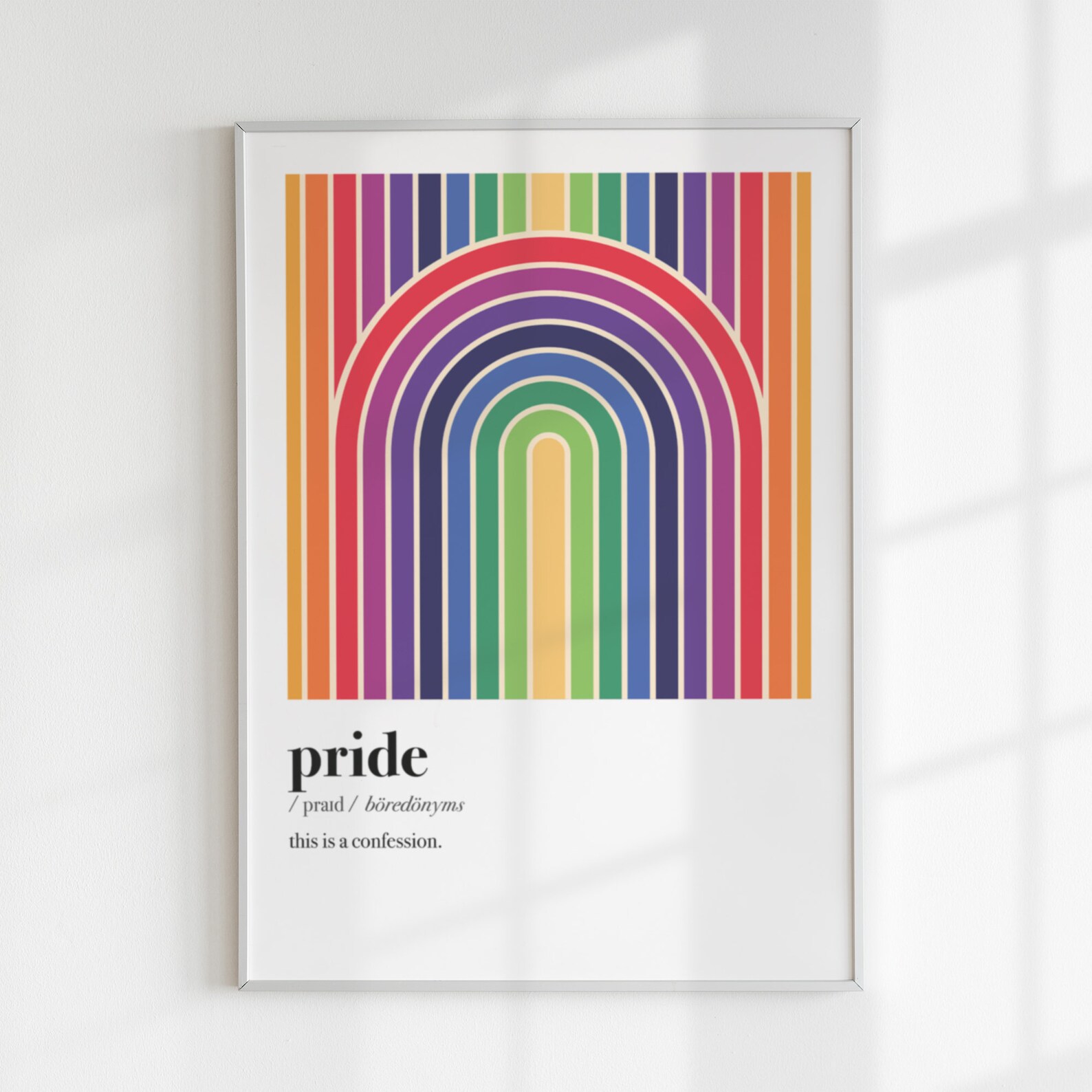 Subtle Queer Pride Print Retro Abstract Rainbow Mid-century - Etsy