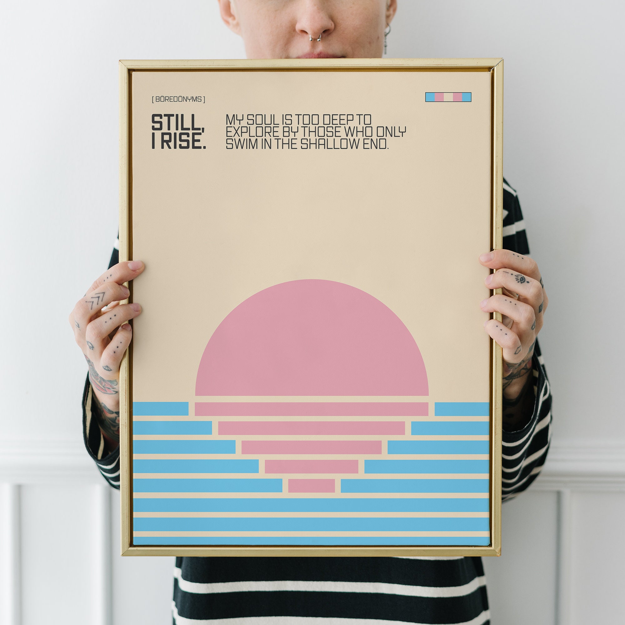 Still i rise, subtle trans pride, transgender poster, sunrise landscape ...