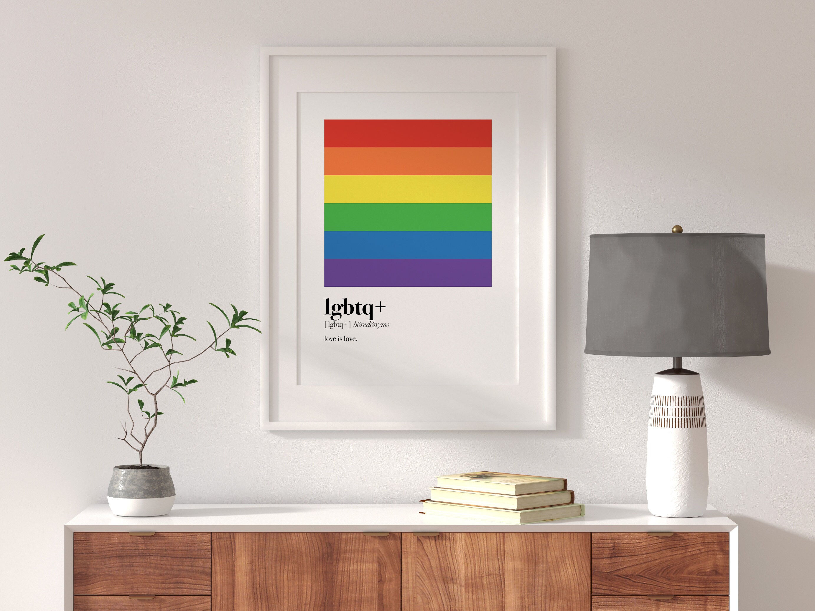 Lgbtq Subtle Rainbow Pride Flag Decor Lesbian Gay - Etsy