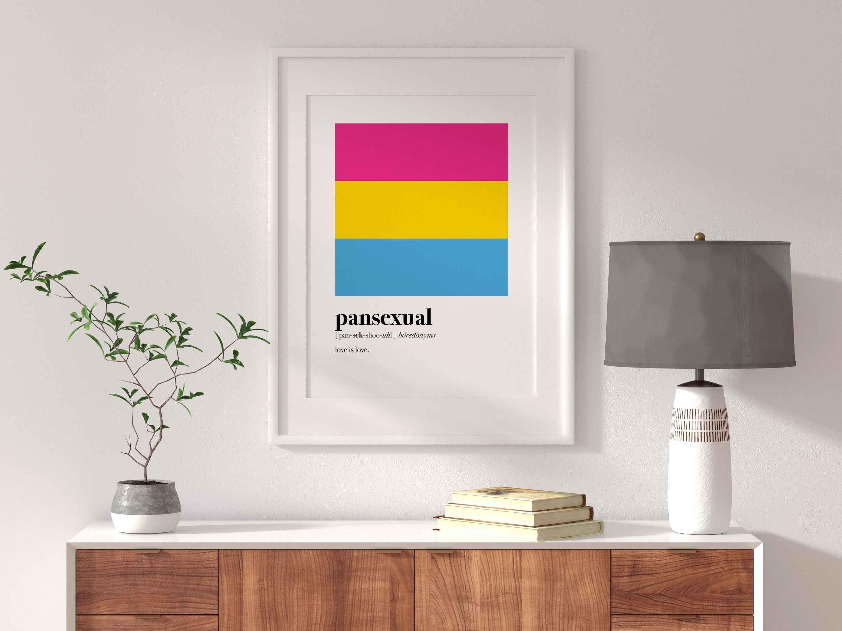Pansexual Pride Print, Pansexuality Modern Art, Coming Out Gift, Love ...