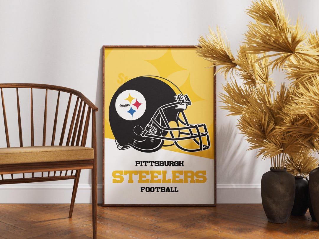 Pittsburgh Steelers NFL Helmet Poster - Vintage Wall Art for Football ...