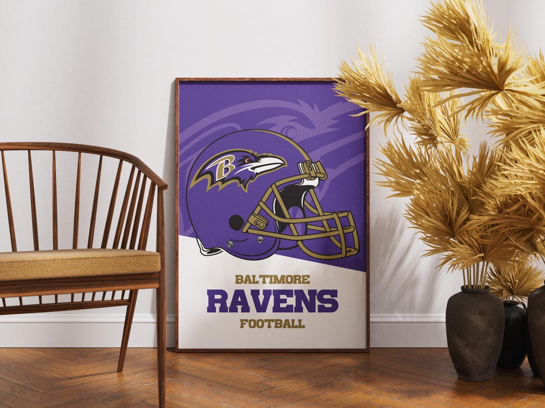 Baltimore Ravens NFL Helmet Poster - Vintage Wall Art for Football Fans ...