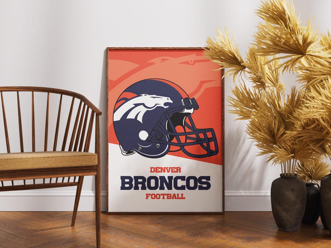 Denver Broncos NFL Helmet Poster - Vintage Wall Art for Football Fans ...